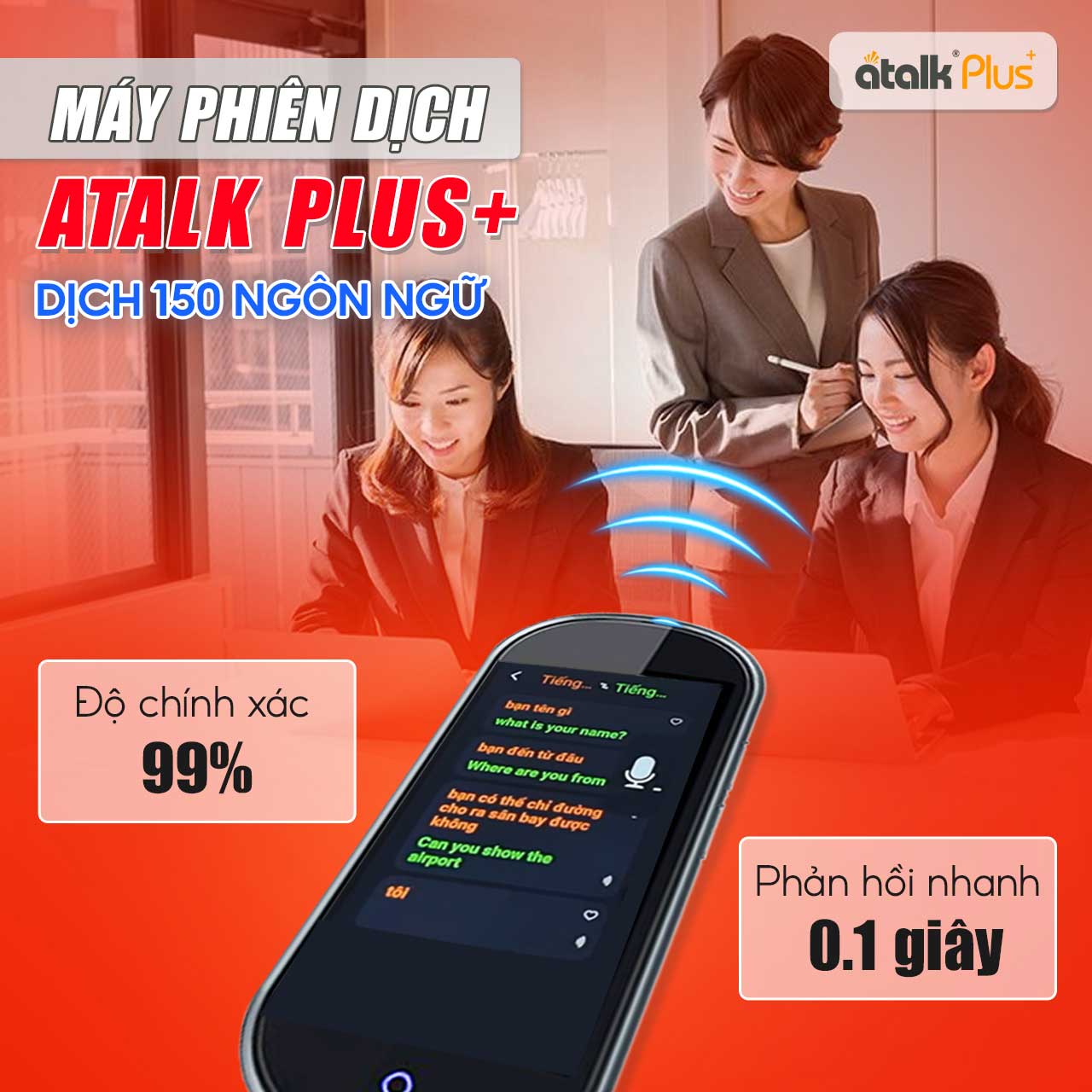 Máy Phiên Dịch ATalk Plus + | Máy Dịch Tự Động TỐT NHẤT Thế Giới